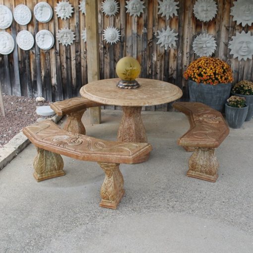 Ram Table with 3 Benches | Concrete Garden Supply