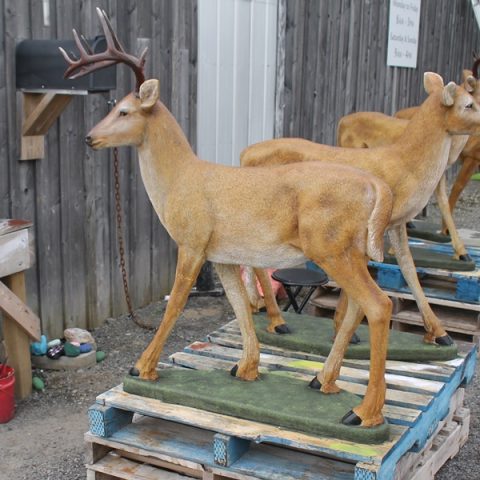 XL Life Size Standing Deer with Antlers - Buck | Concrete Garden Supply
