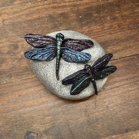 Double Dragonfly Stone | Concrete Garden Supply